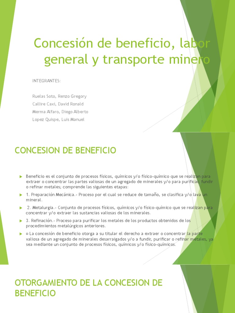Concesi - N - de - Beneficio - Labor - General - y - Transporte - PPTX ...