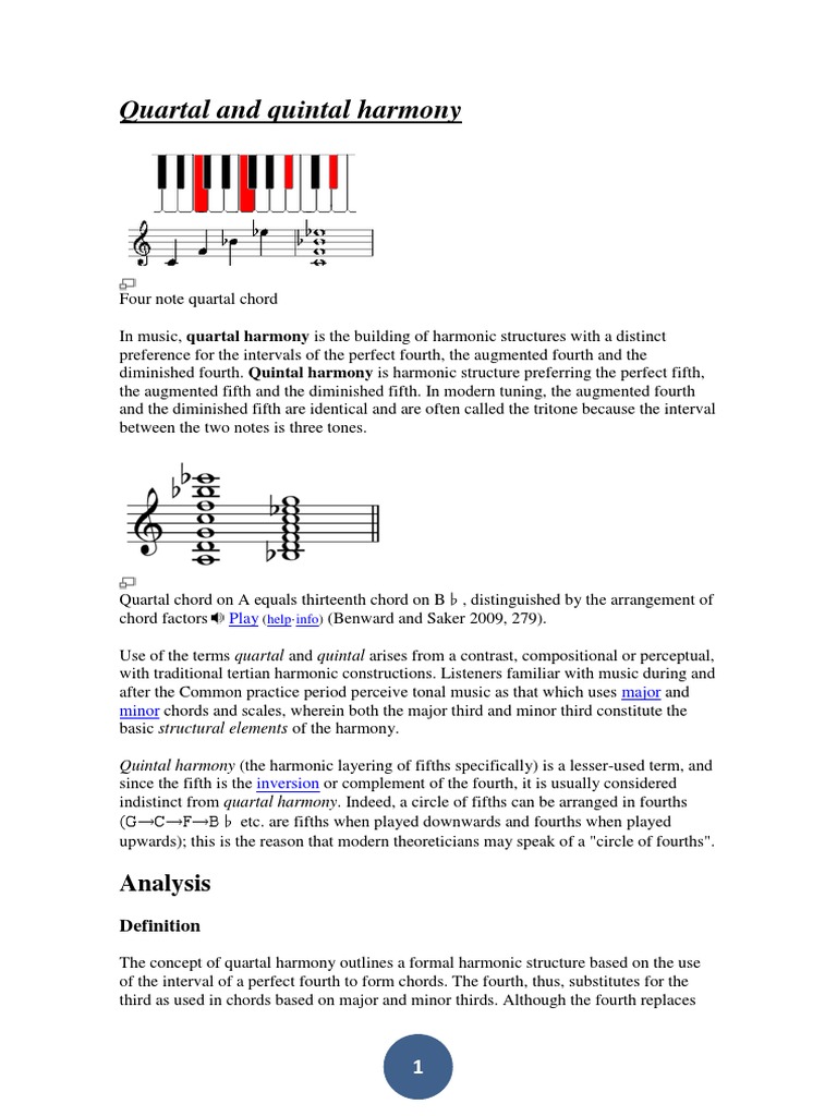 Quartal and Quintal Harmony PDF | PDF | Harmony | Chord (Music)