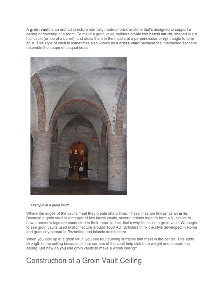 Construction of A Groin Vault Ceiling | PDF