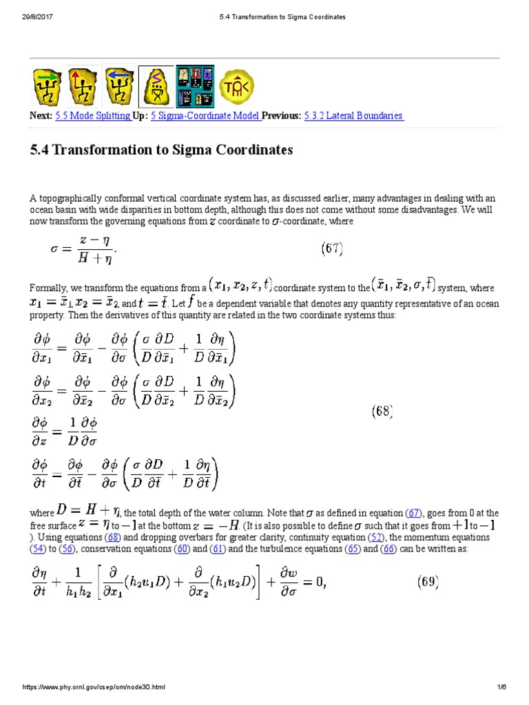 Primitive Equation Sigma Coordinates Transformation | PDF | Diffusion ...