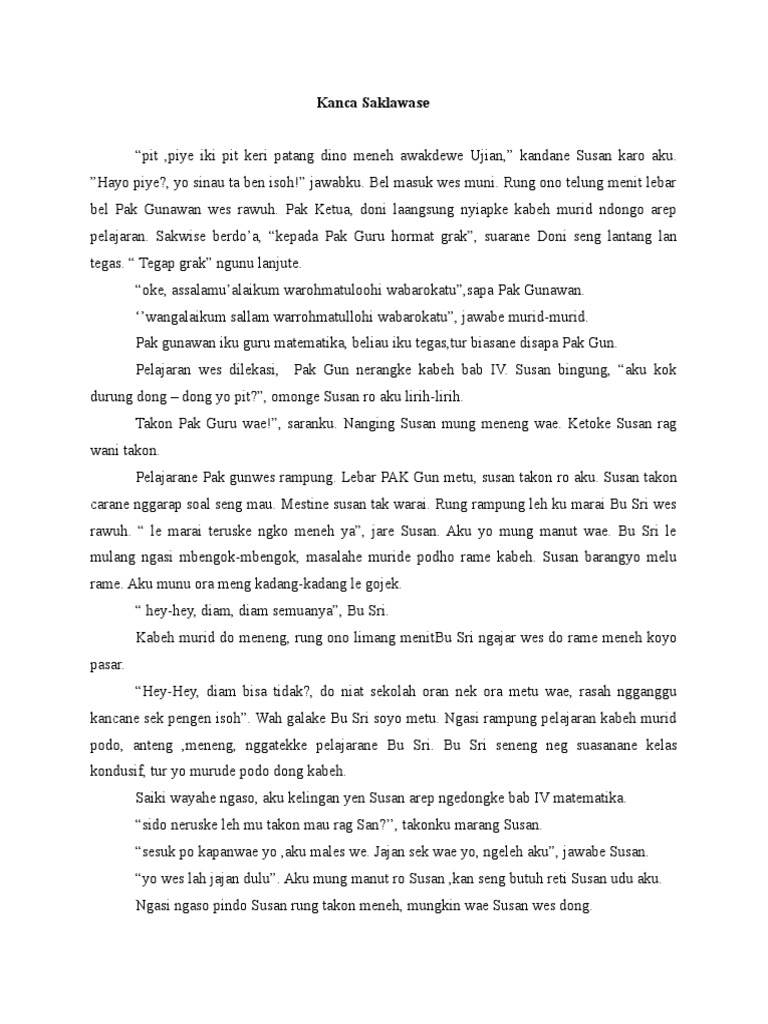 Cerkak Bahasa Jawa | PDF