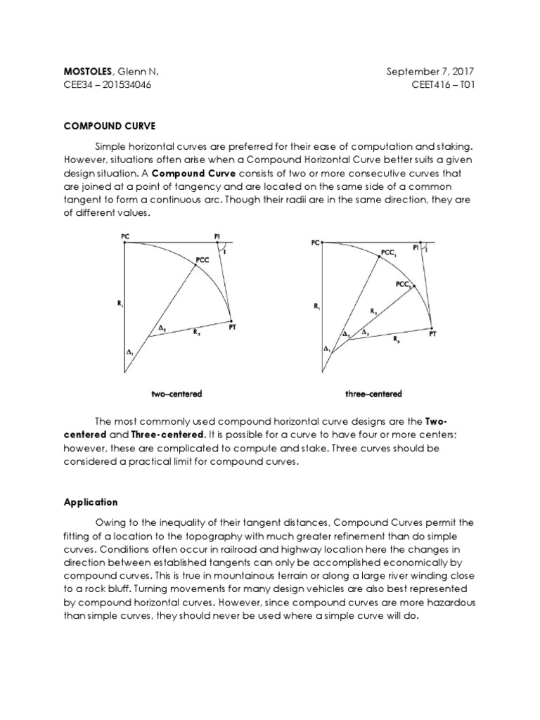 CEET416 - Compound Curve | Tangent | Geometric Measurement
