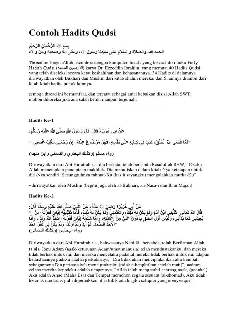 Contoh Hadits Qudsi | PDF