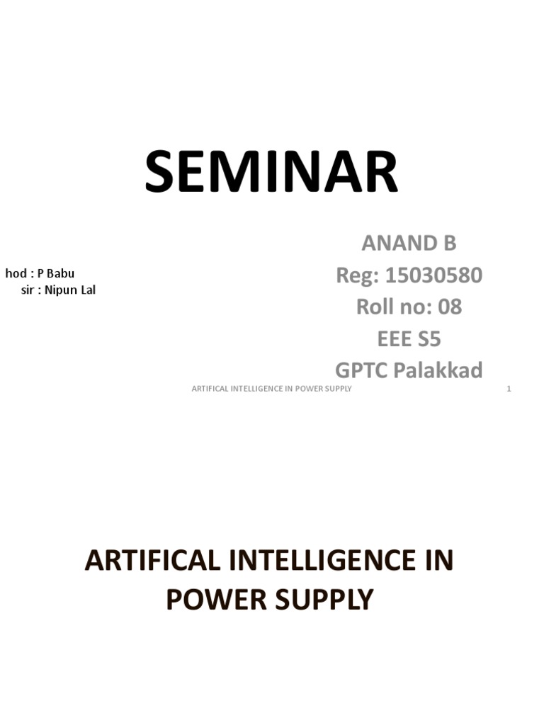 Presentation AI IN POWER SYSTEMS | PDF | Artificial Intelligence ...