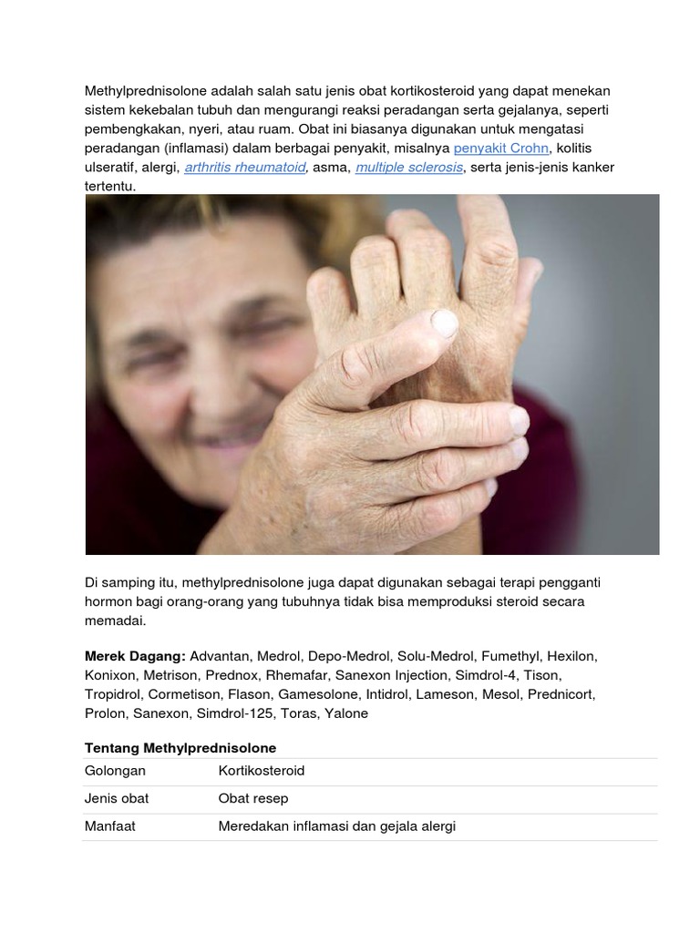 Methylprednisolone: Manfaat, Dosis, dan Efek Samping | PDF | Kesehatan ...