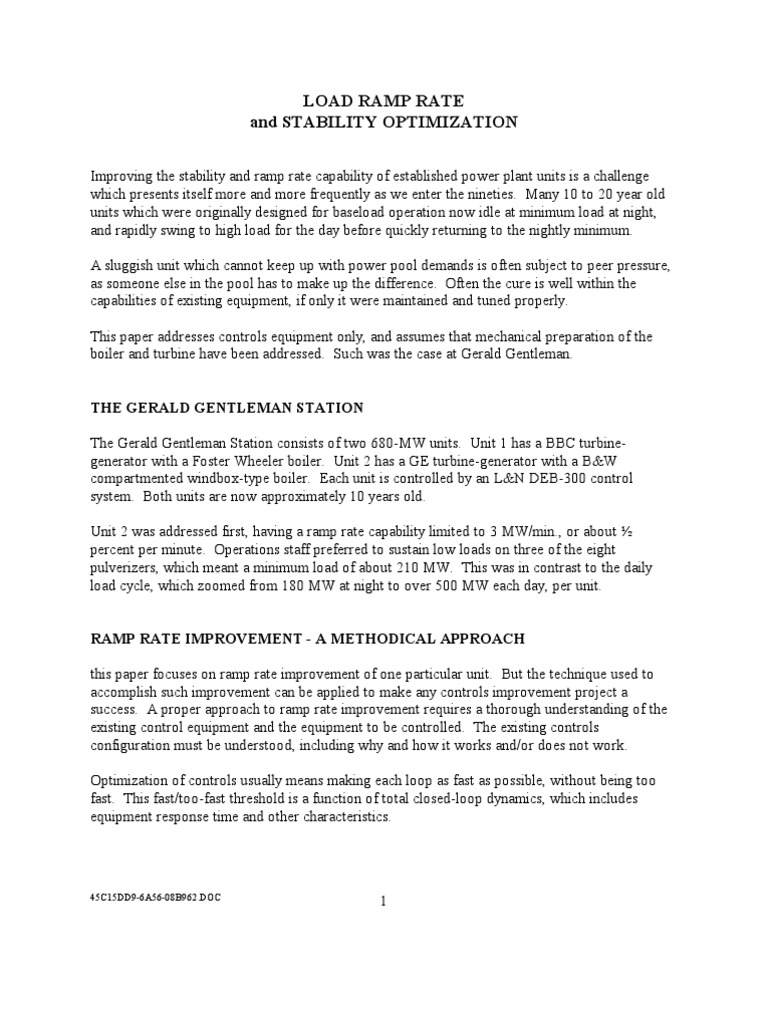 Load Ramp Rate | PDF | Boiler | Control Theory
