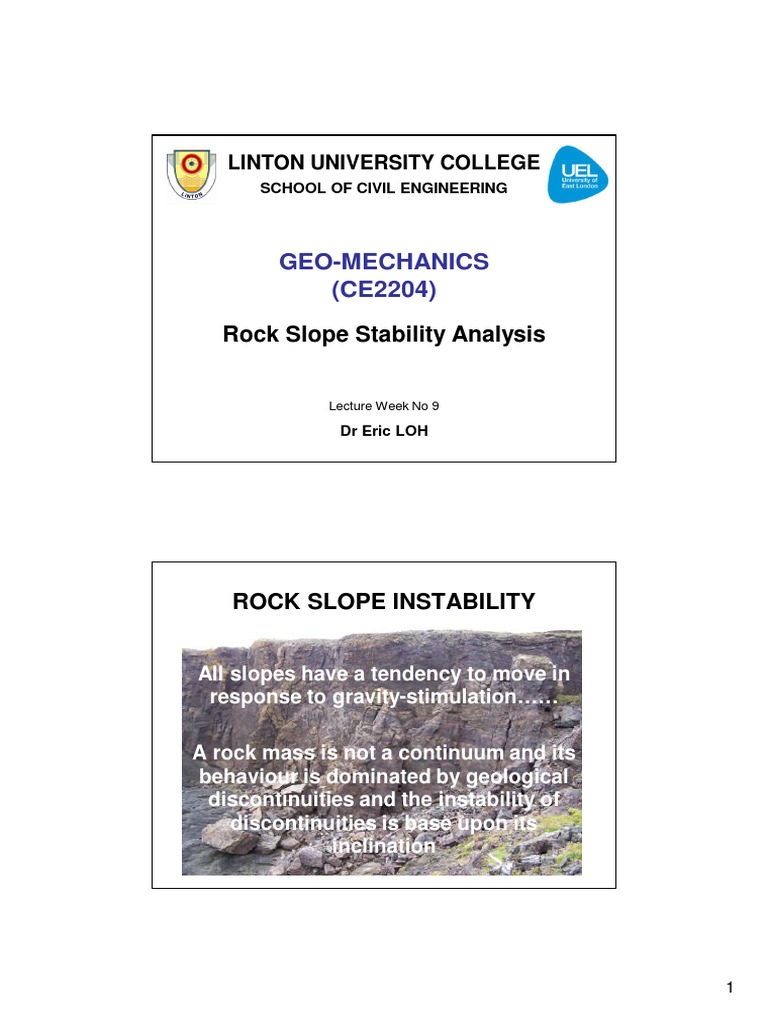 Rock Slope Stability Analysis-Compatibility Mode | PDF | Geometry ...