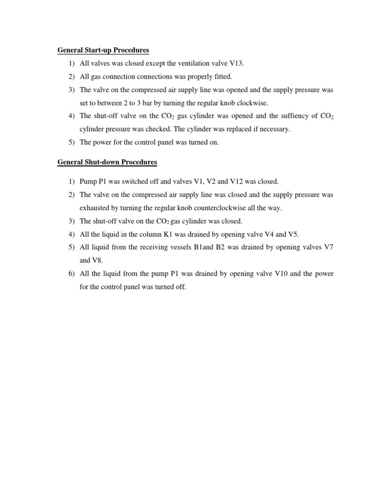 General Start-Up Procedures | PDF General Start-Up Procedures | PDF