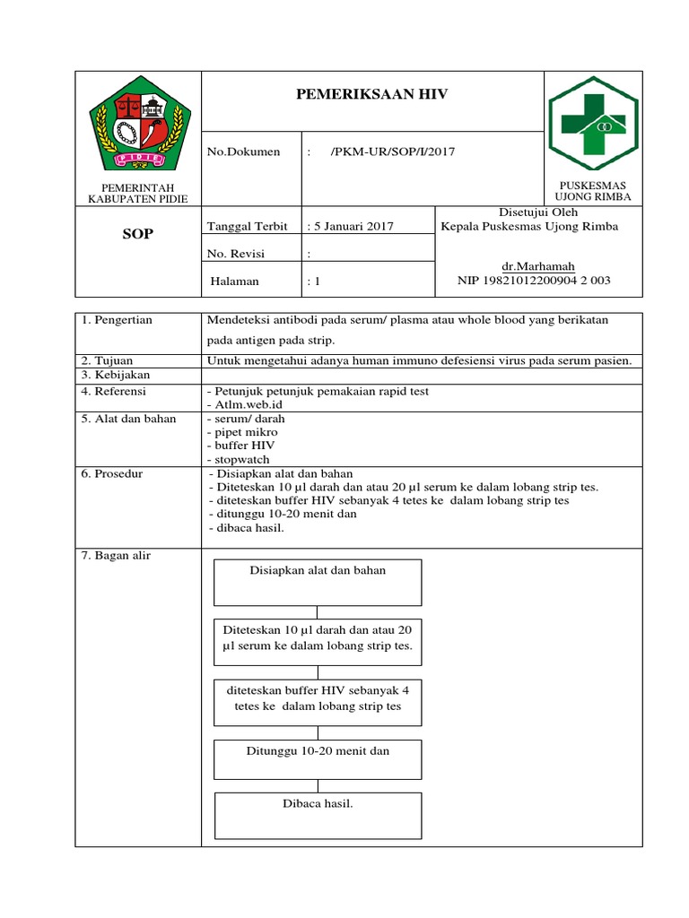 Sop Pemeriksaan HIV | PDF
