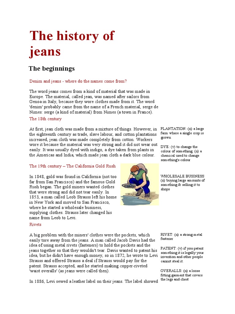 History of Denim | PDF | Jeans | Fashion
