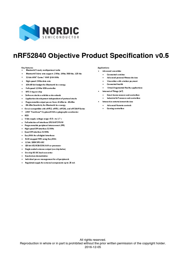 nRF52840 Product Specification Guide | PDF | Flash Memory | Usb