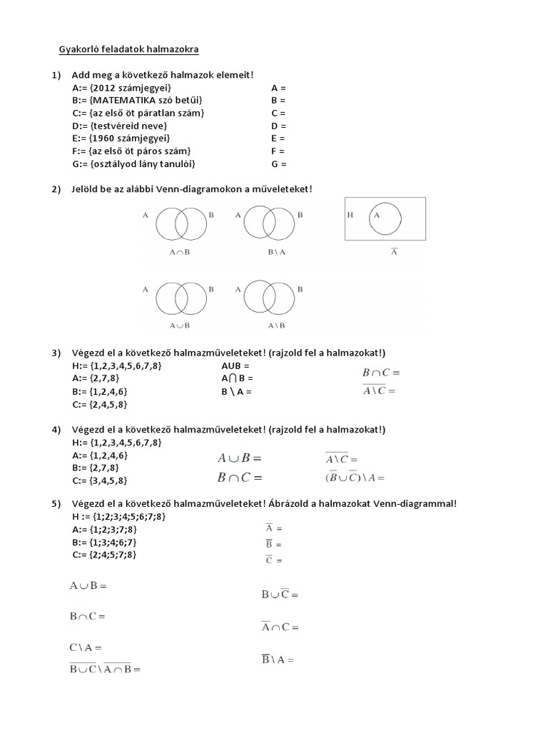 Matek 9 Halmazok | PDF
