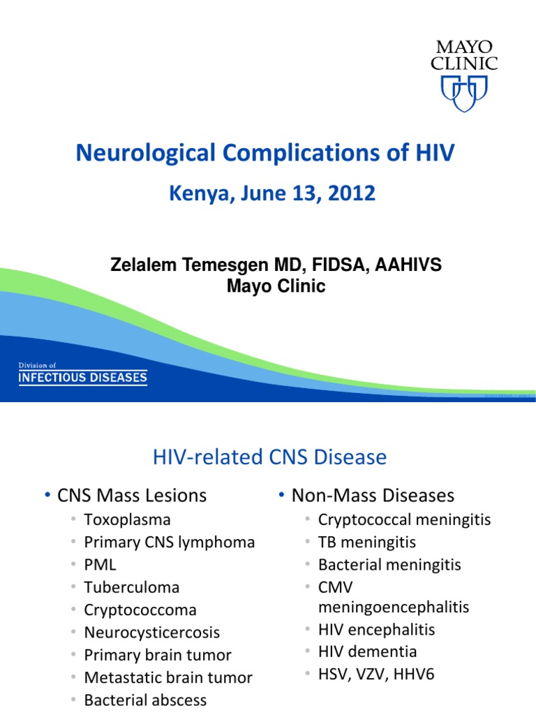 Neurological Complications of HIV - Zelalem Temesgen | PDF | Meningitis | Tuberculosis