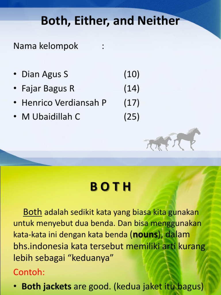 Understanding Both, Either, and Neither | PDF | Grammatical Number | Plural