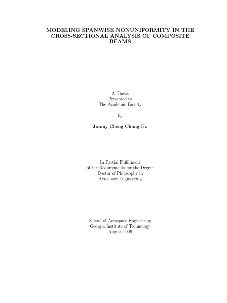 Spanwise Nonuniformity in Composite Beams | PDF | Bending | Beam ...