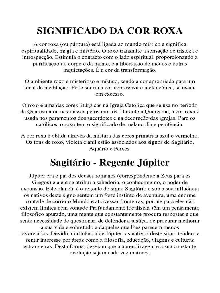 Significado Da Cor Roxa | PDF | Cor | Liturgia