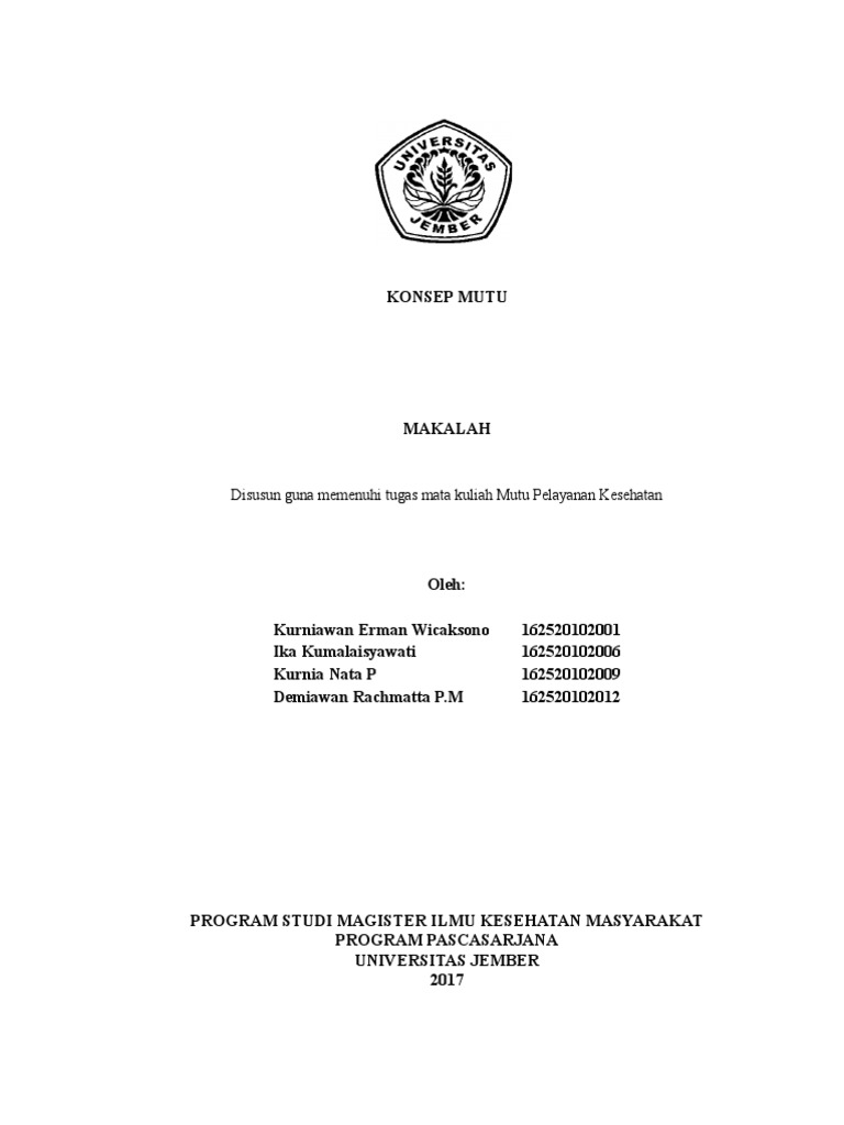 Makalah Konsep Mutu Kel.1 | PDF