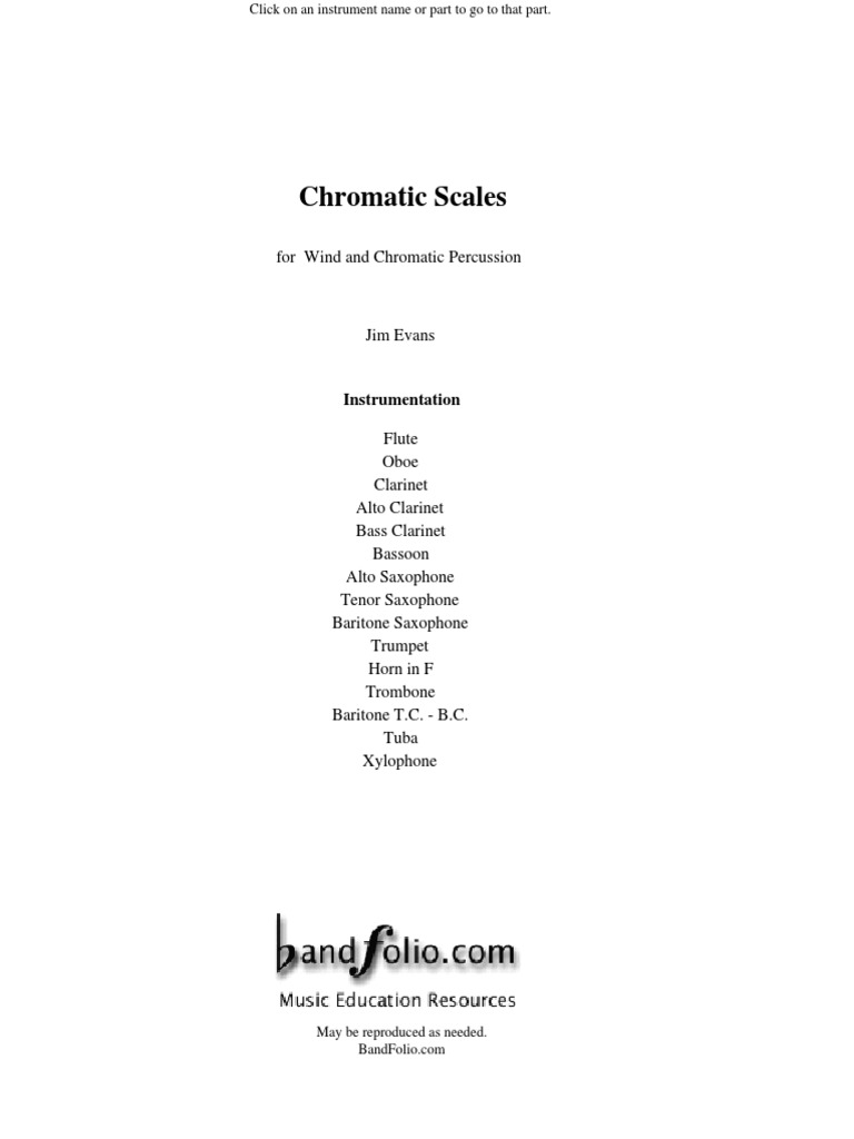 Chromatic Scales for Wind Instruments | PDF | Art