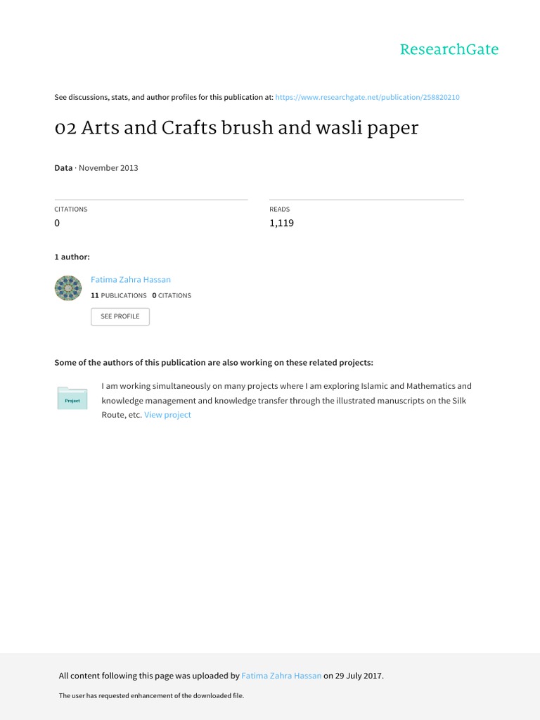 Arts and Crafts Brush and Wasli Paper | PDF | Adhesive | Knot