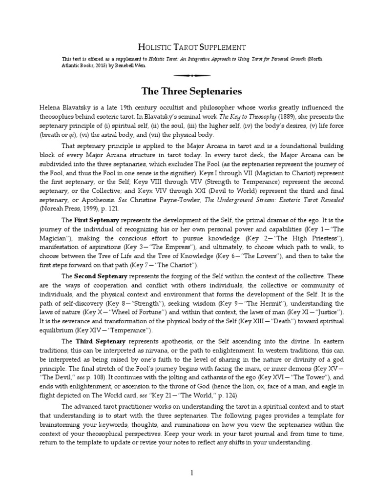 Understanding Tarot's Three Septenaries | PDF | Major Arcana | Paranormal