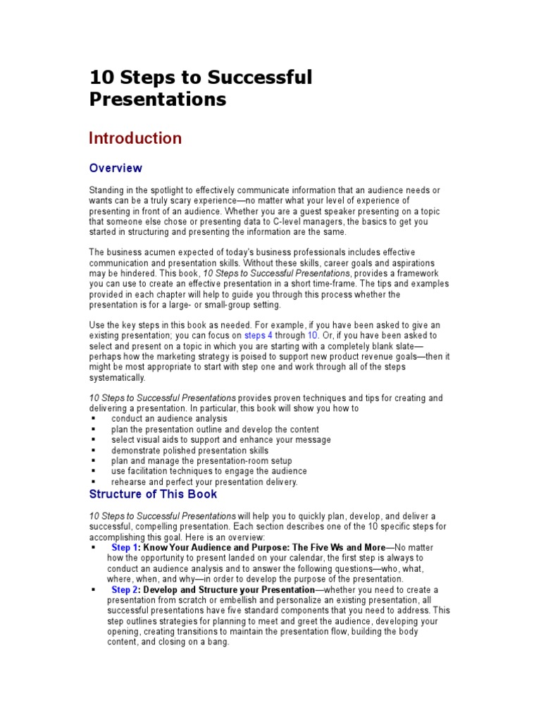 10 Steps To Successful Presentations | PDF | Audience | Jokes