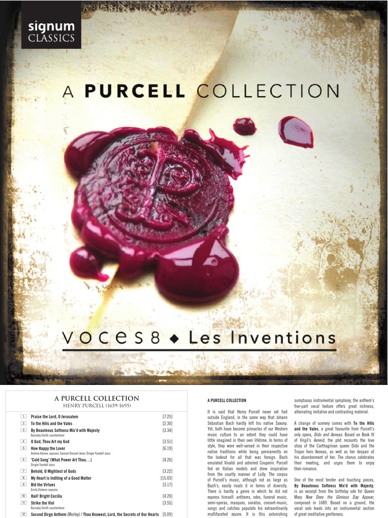 (Booklet) Purcell Collection | PDF | Choir | Opera