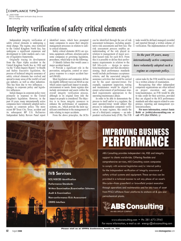 Integrity Verification of Safety Critical Elements | PDF | Verification ...