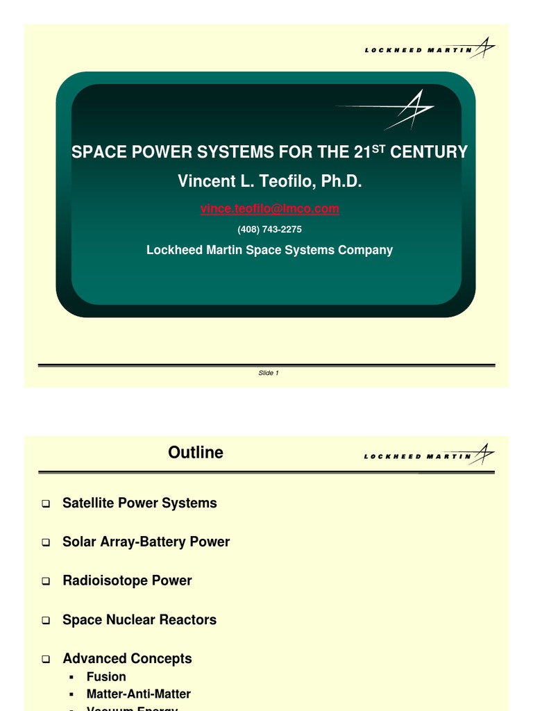 Space Power Systems Overview | PDF | Fusion Power | Spacecraft Propulsion