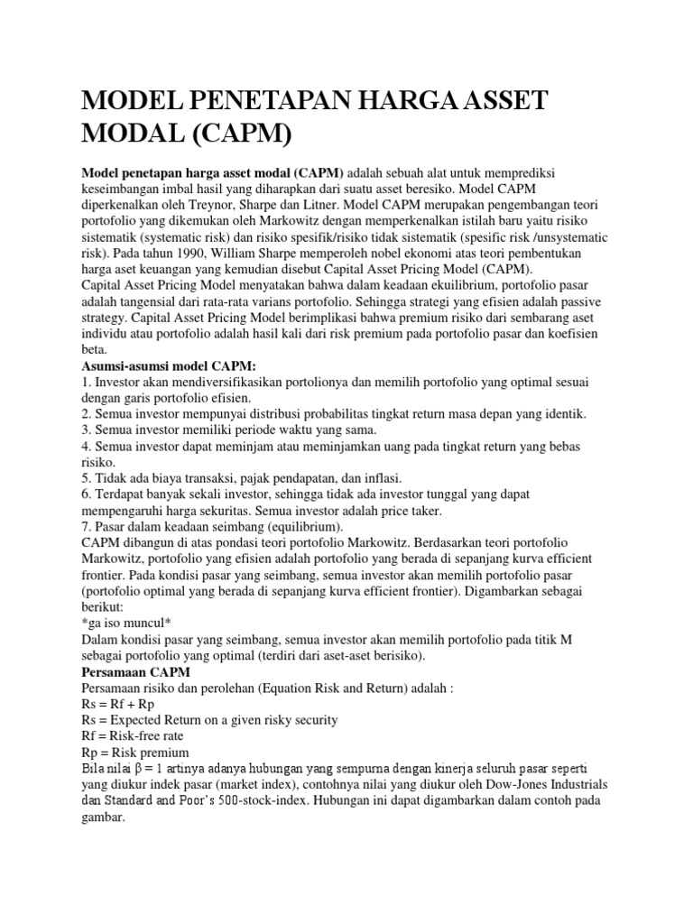Rumus dan Penjelasan CAPM | PDF