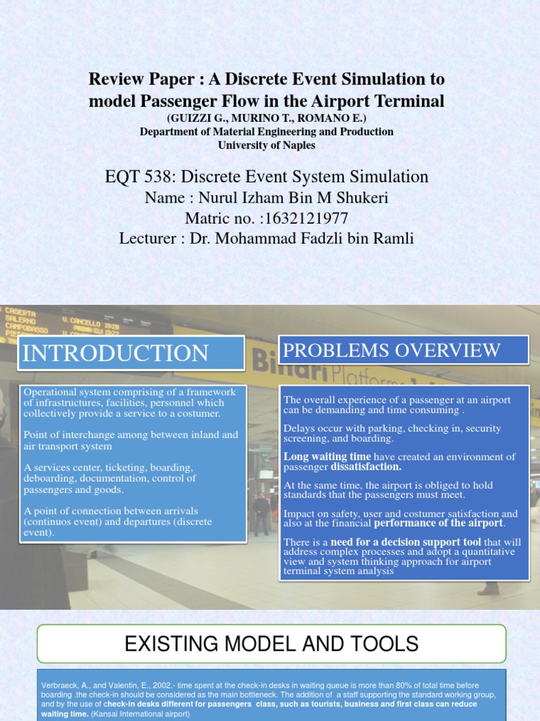 A Discrete Event Simulation Model to Optimize Passenger Flow and Reduce ...