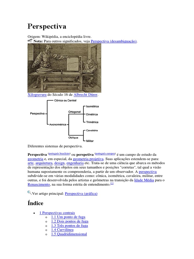 Tipos de Perspectiva na Geometria e Arte | PDF | Perspectiva (gráficos ...