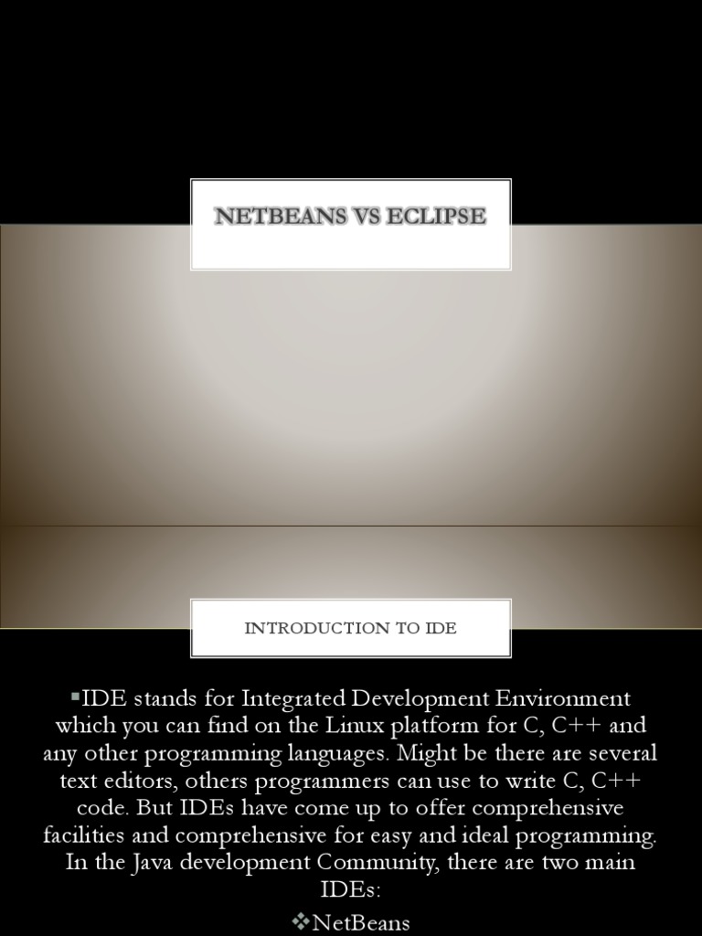 NetBeans vs Eclipse IDE Comparison | PDF | Net Beans | Applications & Software
