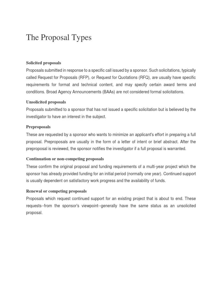 The Proposal Types | PDF