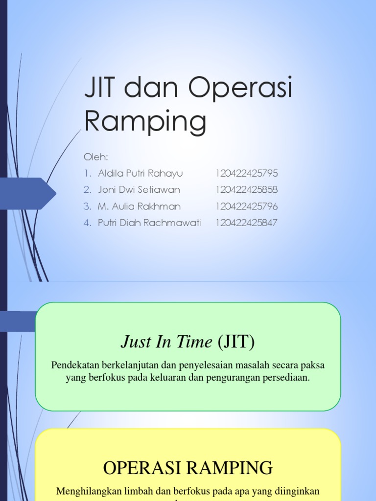 JIT Dan Operasi Ramping | PDF