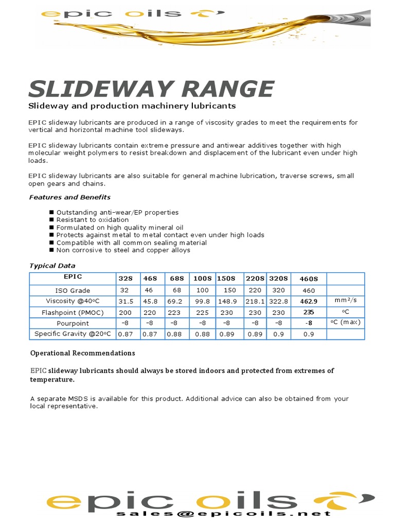 Slideway Range: Slideway and Production Machinery Lubricants | PDF