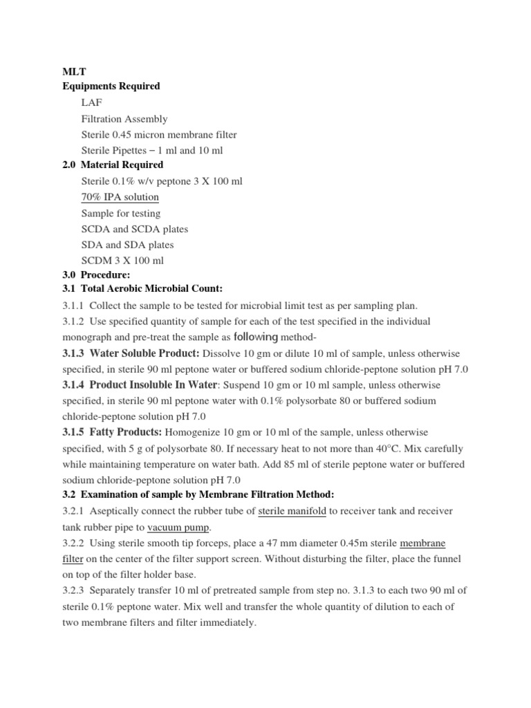 Microbial Limit Test | Download Free PDF | Growth Medium | Colony ...