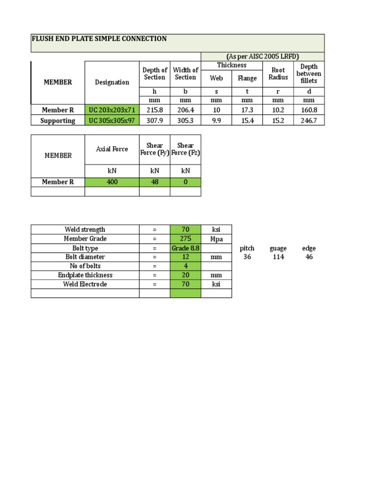 5 - Flush End Plate Shear Connection | PDF