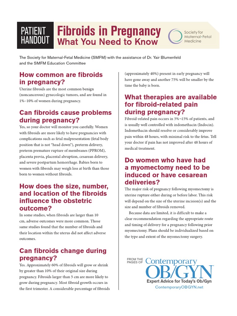 Fibroids in Pregnancy | PDF | Pregnancy | Preterm Birth