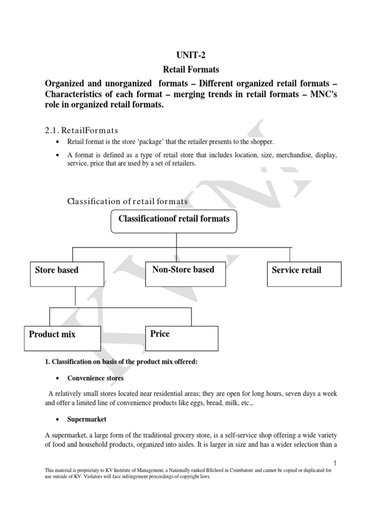 RM Unit 2 | PDF | Supermarket | Retail