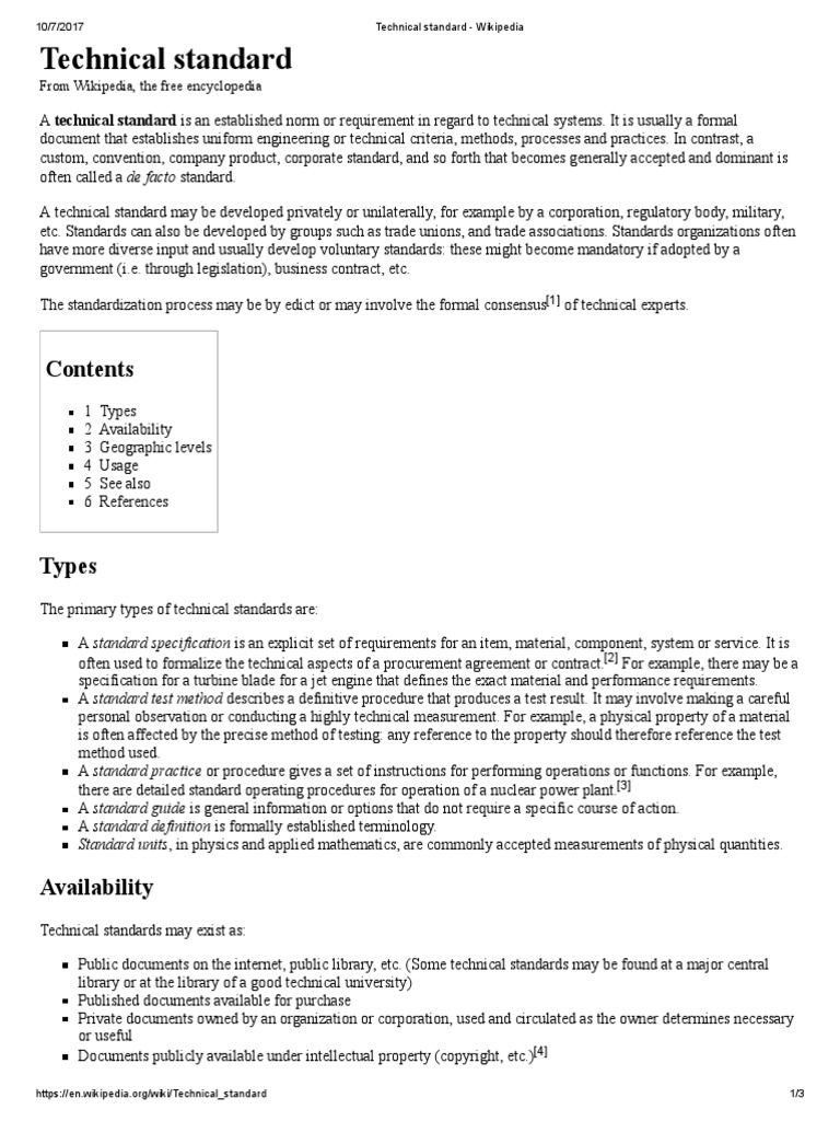 Technical Standard - Wikipedia | PDF | Standards Organization ...