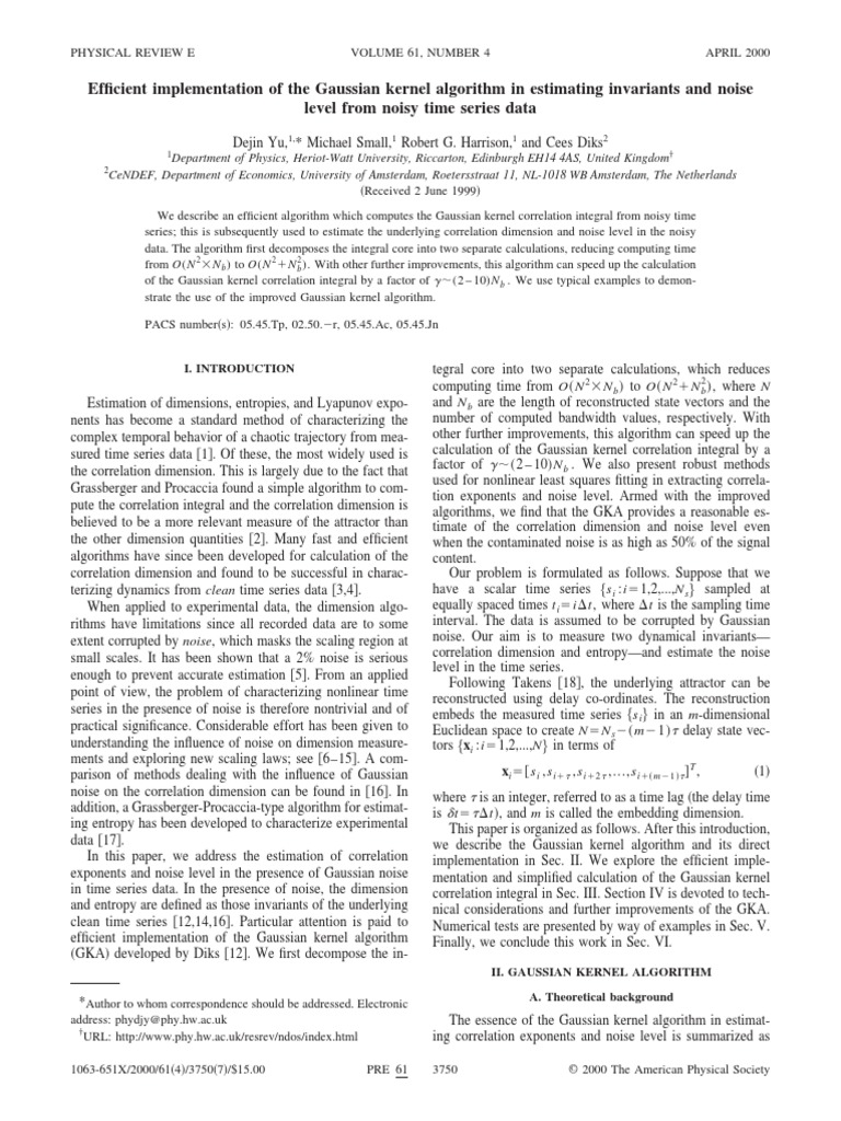 Efficient Implementation Of The Gaussian Kernel Algorithm In Estimating 9938
