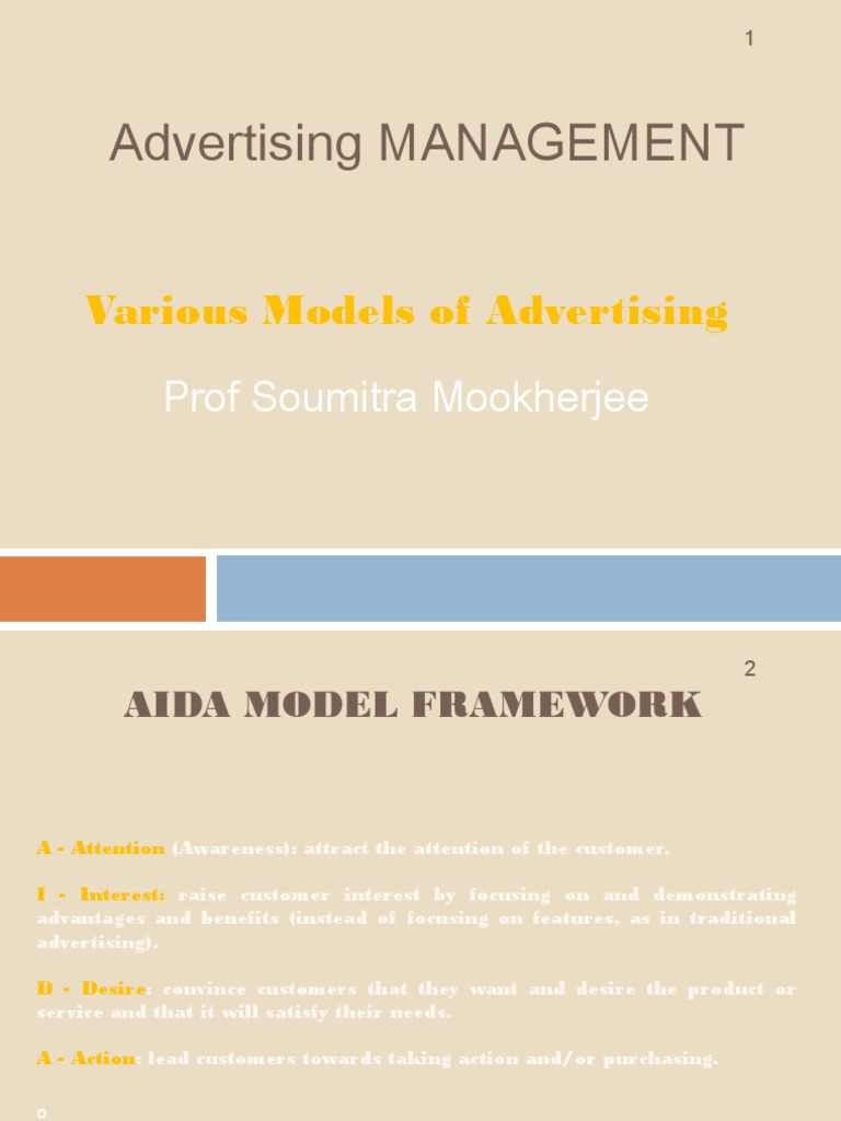 Advertising MANAGEMENT: Various Models of Advertising | PDF | Target ...