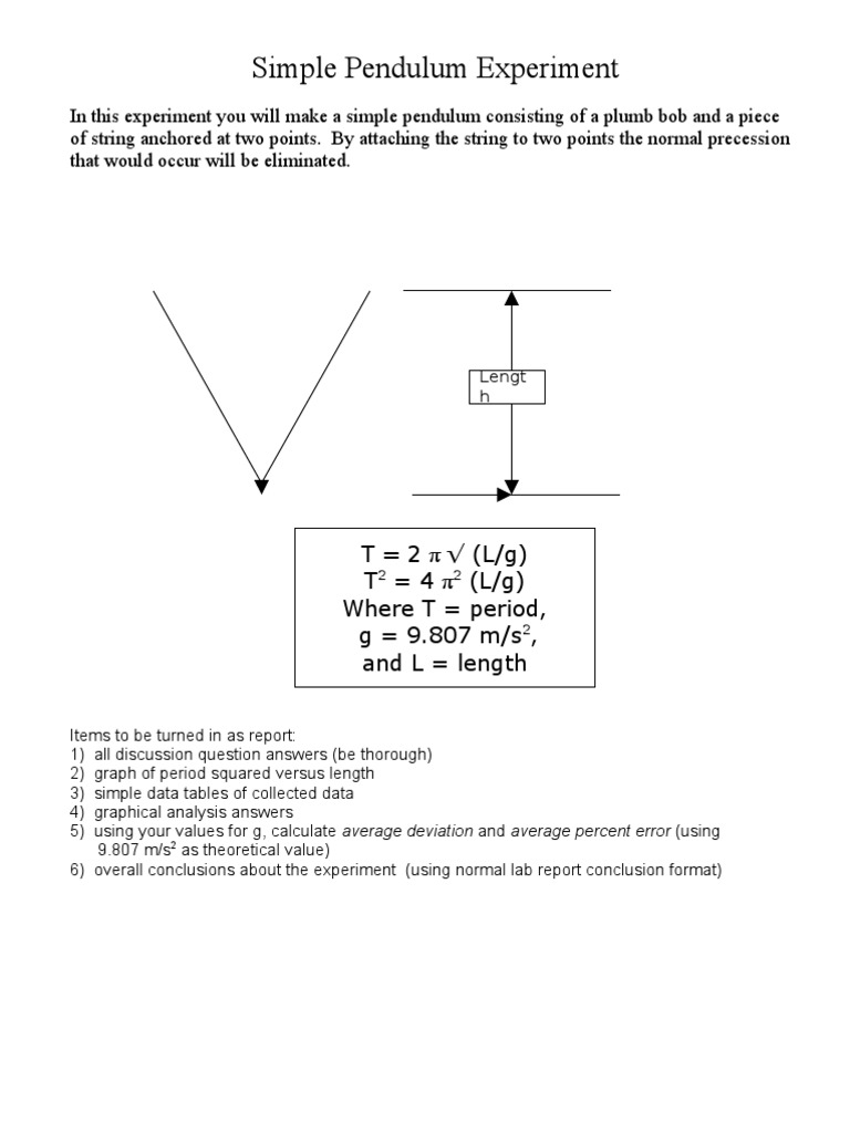 The Simple Pendulum 2007 | PDF | Pendulum | Measurement