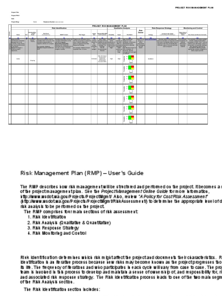 Risk Management Plan | PDF | Risk Management | Risk