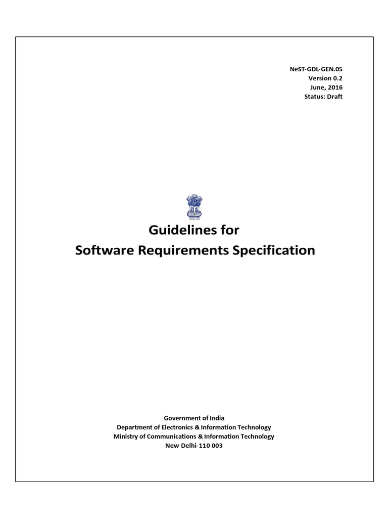 Guidelines For Software Requirements Specification V0.2 | PDF | Specification (Technical ...