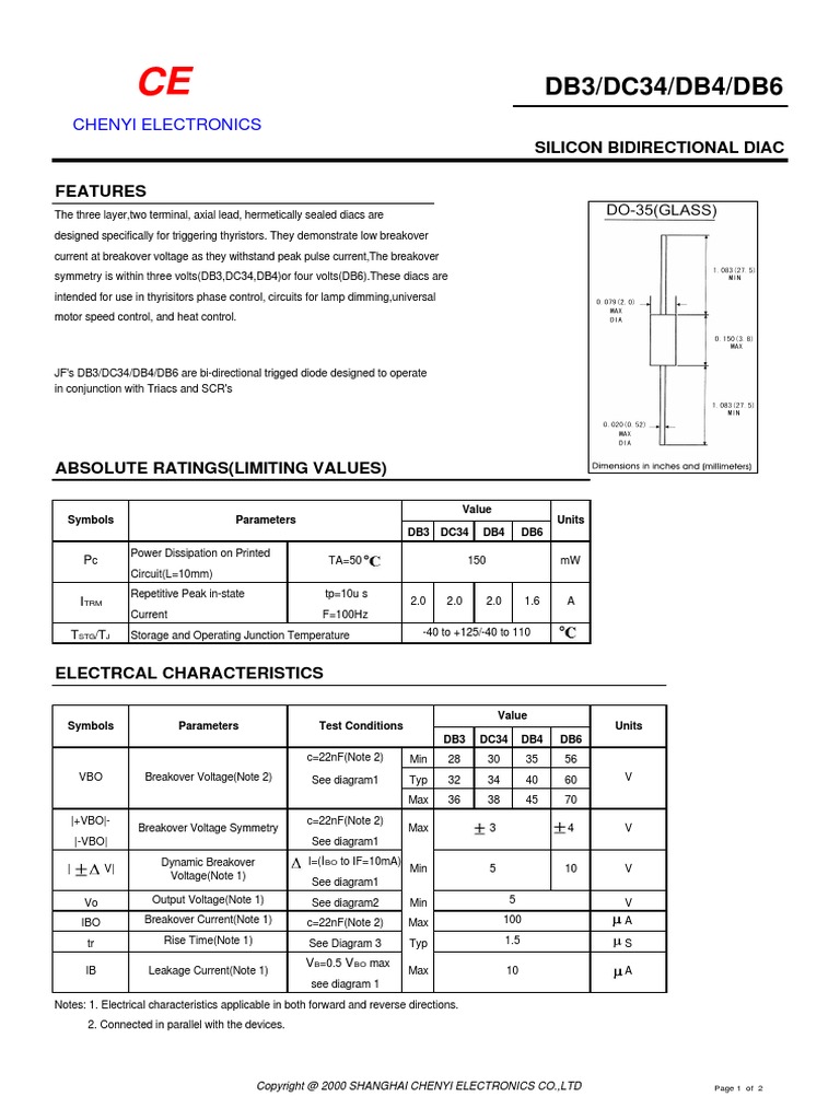 DB3/DC34/DB4/DB6: Chenyi Electronics | PDF | Components | Electrical ...