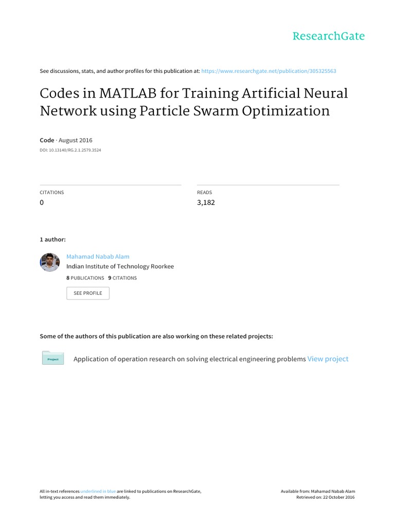 Paper NN PSO PDF | PDF | Artificial Neural Network | Computational Science