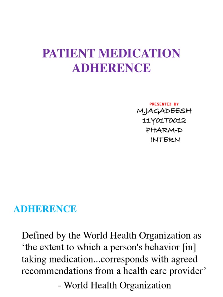 Medication Adherence | PDF | Pharmacy | Pharmaceutical Drug