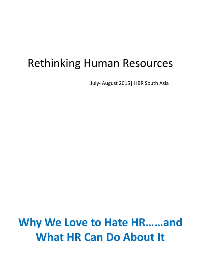 1 - Rethinking Human Resources | PDF | Employee Retention | Employment