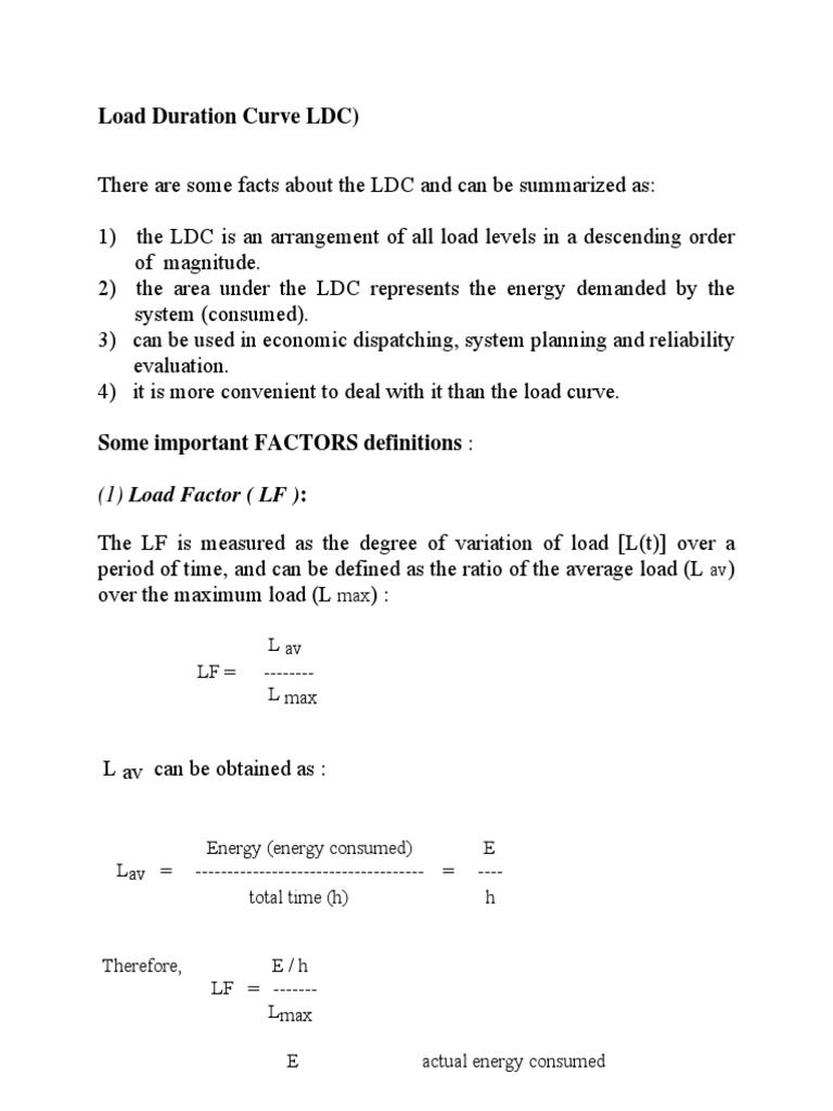 Load Duration Curve LDC) | PDF | Power Station | Electromagnetism